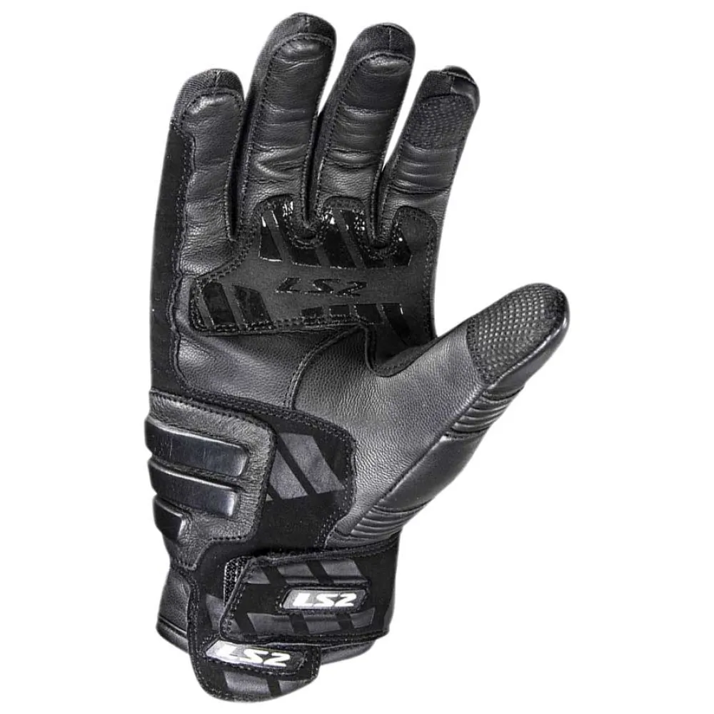 LS2 Octane WP leather gloves Black | Motardinn