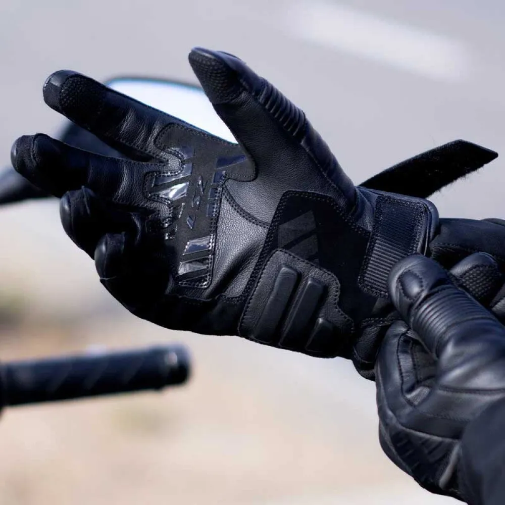 LS2 Octane WP leather gloves Black | Motardinn