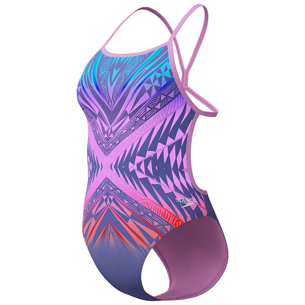 Speedo Placement Digital V-Back badeanzug Blau | Swiminn