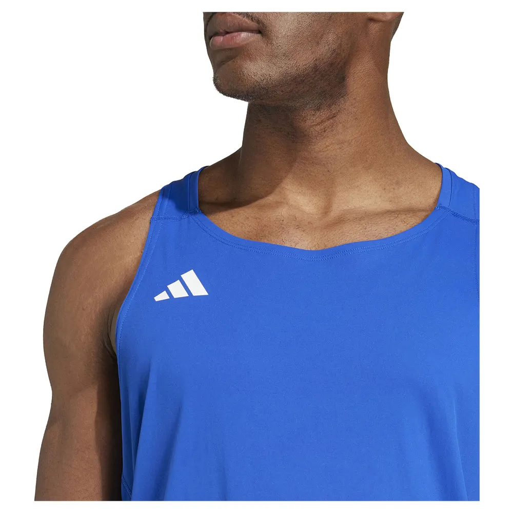 adidas Adizero Essentials sleeveless T-shirt Blue | Runnerinn
