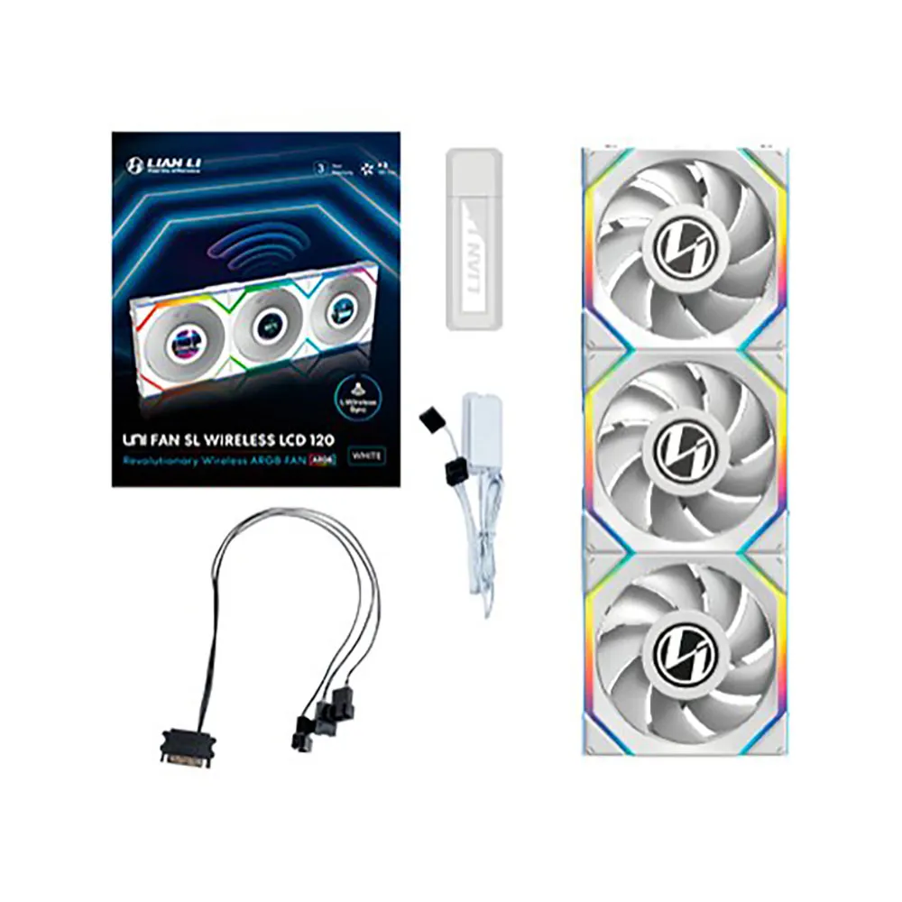 Lian li SL Wireless LCD fan 120 mm 3 units Silver | Techinn