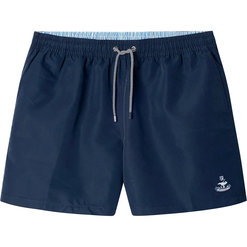 Façonnable Logo Solid swimming shorts Blue | Dressinn