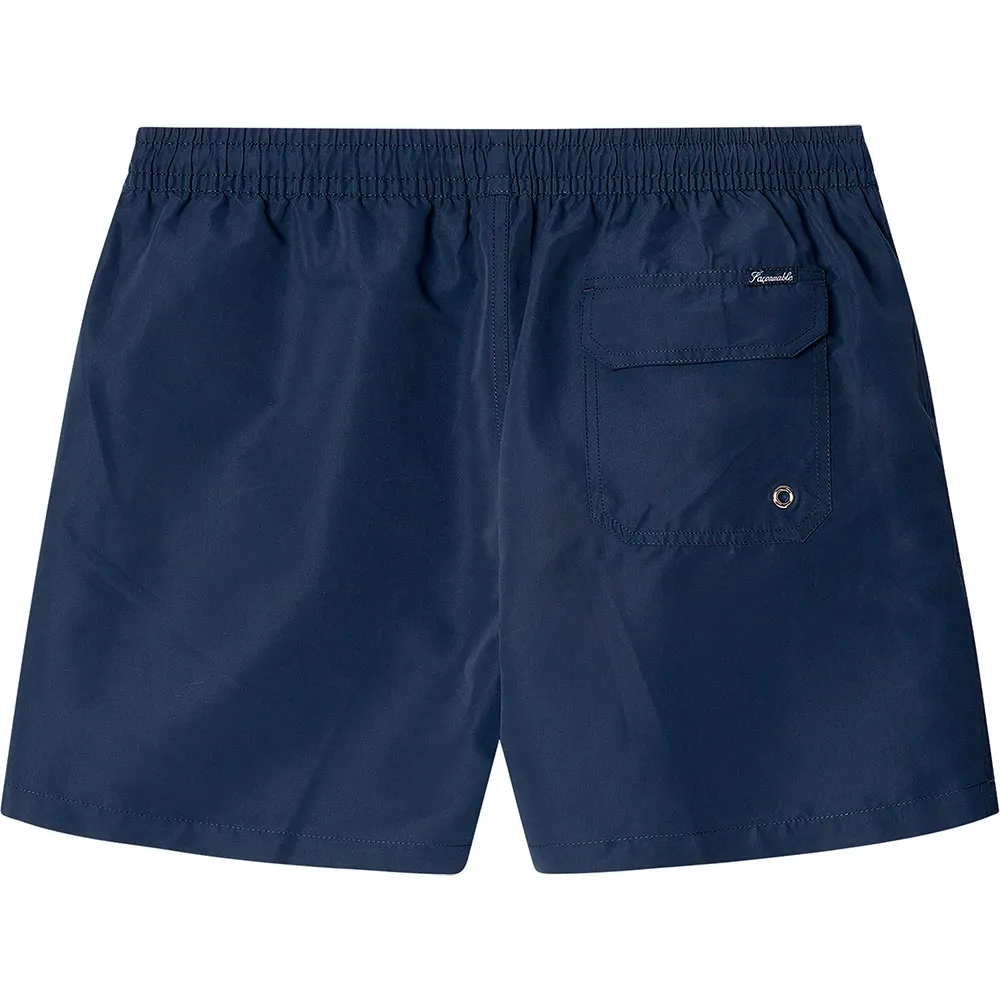 Façonnable Logo Solid swimming shorts Blue | Dressinn