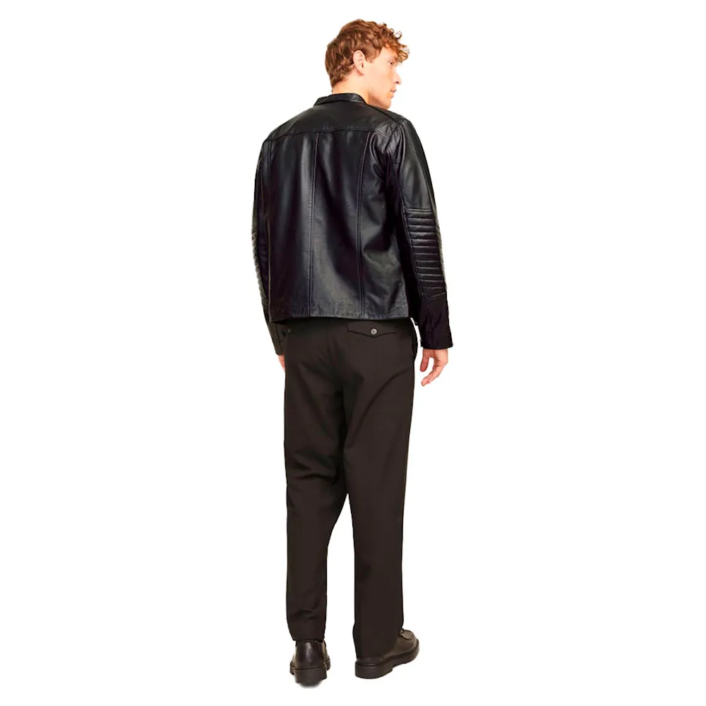 Jack & jones Liam Lamb leather jacket Black | Dressinn