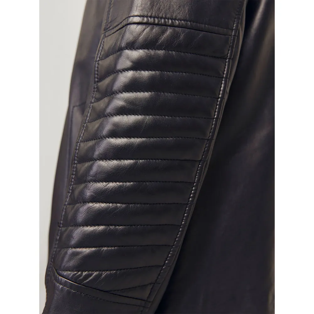 Jack & jones Liam Lamb leather jacket Black | Dressinn