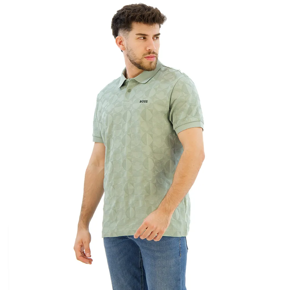 BOSS Pirax Striped C 10270363 short sleeve polo Green | Dressinn