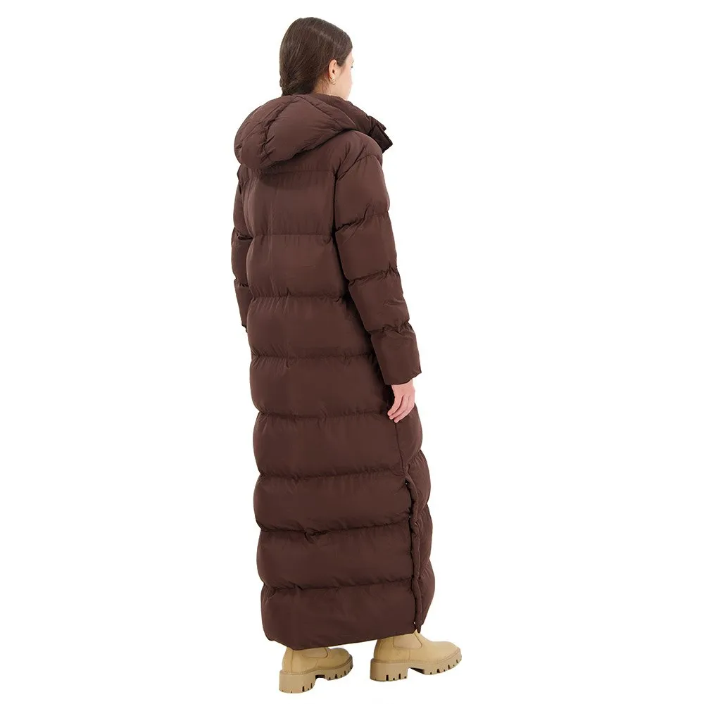 Superdry Maxi puffer jacket refurbished Brown | Dressinn