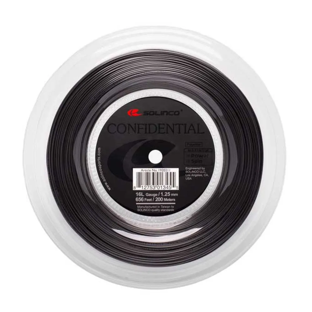 Solinco Confidential 16l 200 m tennis reel string Silver| Smashinn