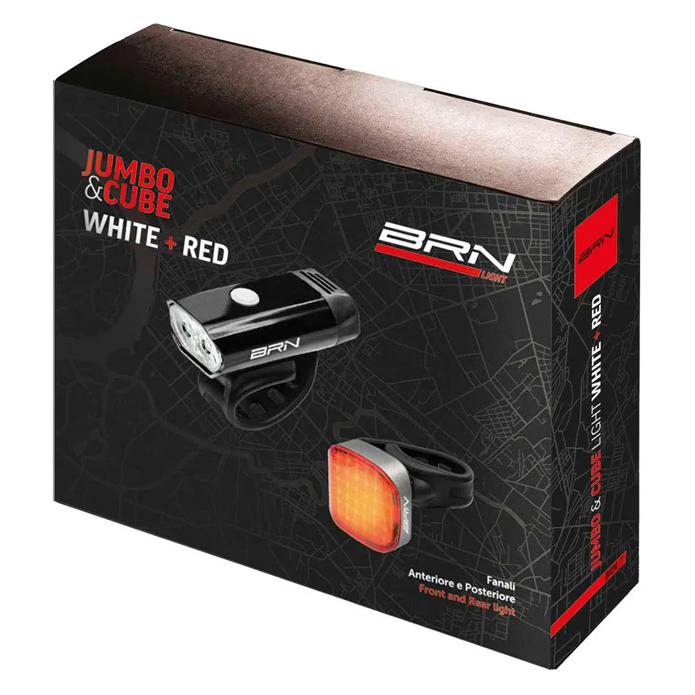 Brn Jumbo+Cube light set, Black | Bikeinn