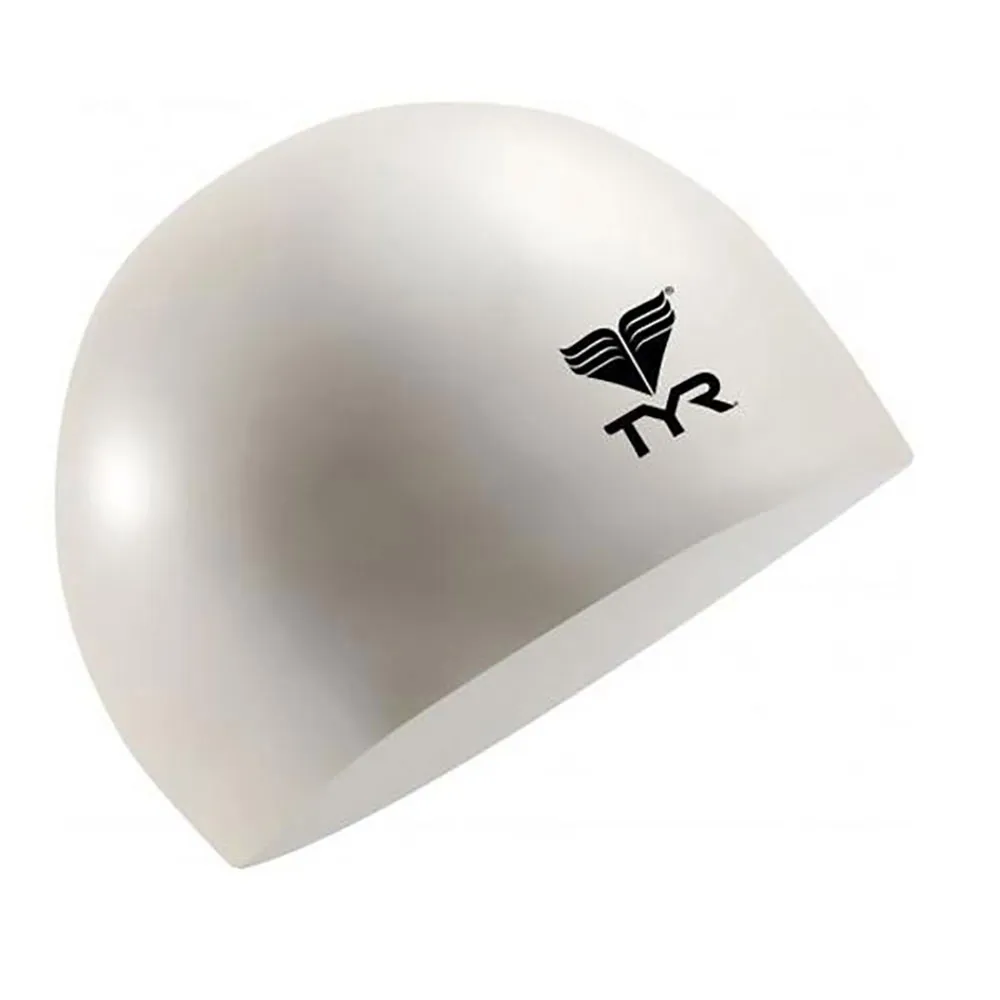 TYR Solid Latex Cap White White | Swiminn