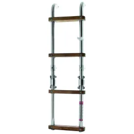 Vetus Inox 4 Steps Folding Transom Mount Swim Ladder Silver| Waveinn
